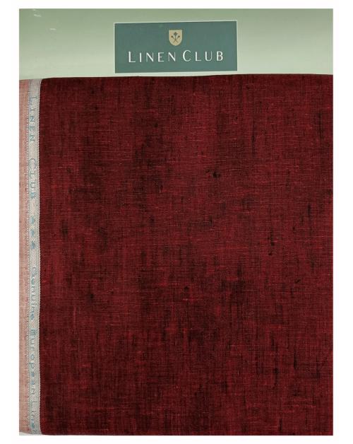 Buy Linen Club Men Maroon Solid Linen Shirt Fabric Online at Best ...