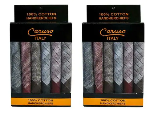 Buy Caruso Italy Mens Multicolor Medium Check Cotton (Pack of 12) Handkerchief Online at Best ...