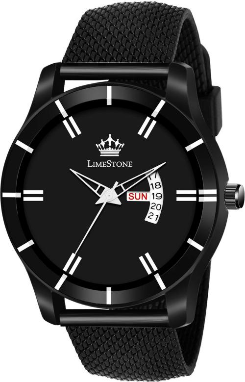 LIMESTONE Analog Black Dial Black Strap Watch For Men (LS2944) - JioMart