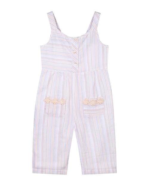 Buy Budding Bees Girls Lurex Striped Jumpsuit-Off White Online at Best Prices in India - JioMart.