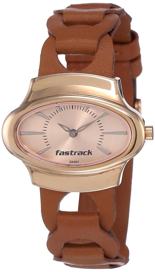 Buy Fastrack Analog Dial Rose Gold Band Brown Autumn-Winter 19 Watch ...
