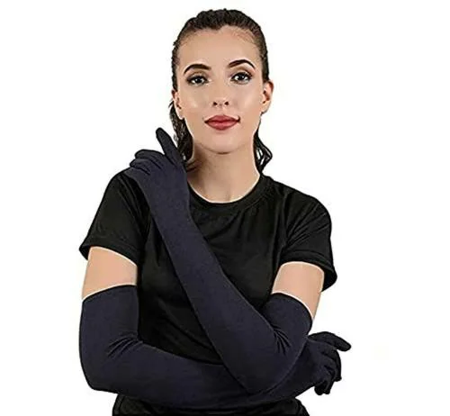 Buy UPAREL Black Women Cotton Full Hand Gloves, 1 Pair Online at Best ...