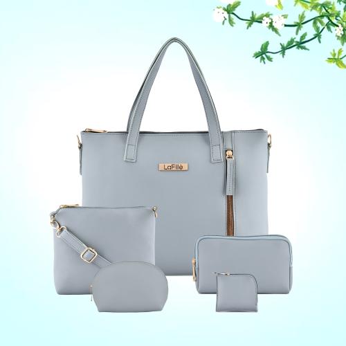 Buy LaFille Sky-Blue Handbag For Women & Girls | Set of 5 Combo ...