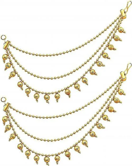 Buy Aviksha Creations Gold-Plated Bahubali Kaan Hair Chain For Women ...