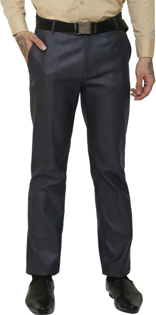 Buy AD & AV Men Blue Solid Synthetic Single Formal Trousers Online at Best Prices in India ...