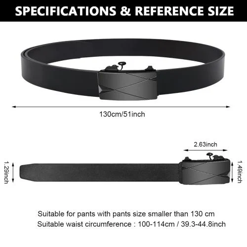 Buy GUSTAVE Waist Belts for Men Fashion Black Mens Belt Slide Lock ...