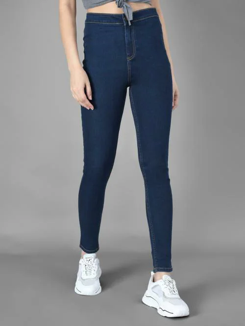 Buy Kotty Women Blue Solid Denim Jeans Online at Best Prices in India ...