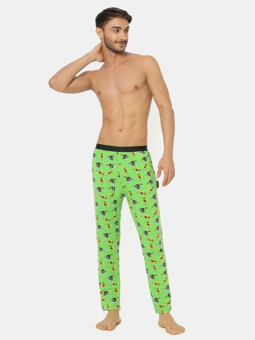 Buy Bummer Men Green Printed Micro Modal Chill Bill Lounge Pant Online ...