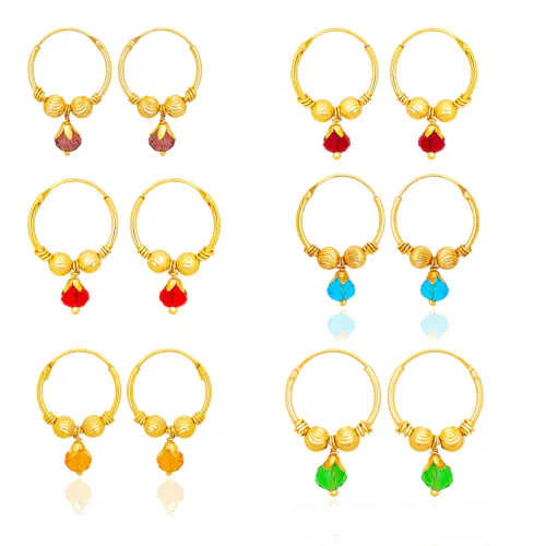 Buy arch fashion Traditional Gold Platted Colourfull Bali Earring CMB1868 Online at Best Prices ...