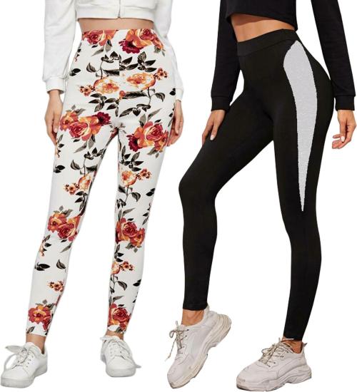 Buy ALISBA Women Multicolor Solid Lycra Blend High Rise Jeggings (S ...