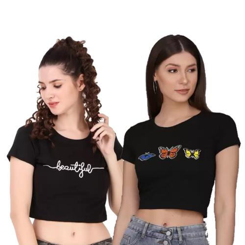 Buy Vanghee crop tops for women | Summer Top | Half Sleeve Crop Top ...