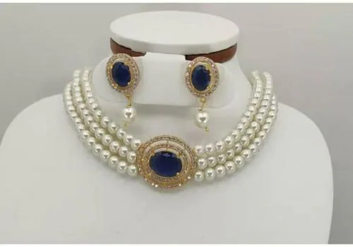Buy SAMC Fashion Gold-Plated Alloy Fashion Jewellery Set - Blue Online ...