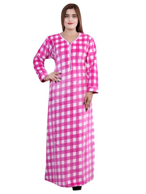 Buy NACNO Women's Premium Woolen/Winter Fleno Velvet Kambal Nighty/Maxi ...