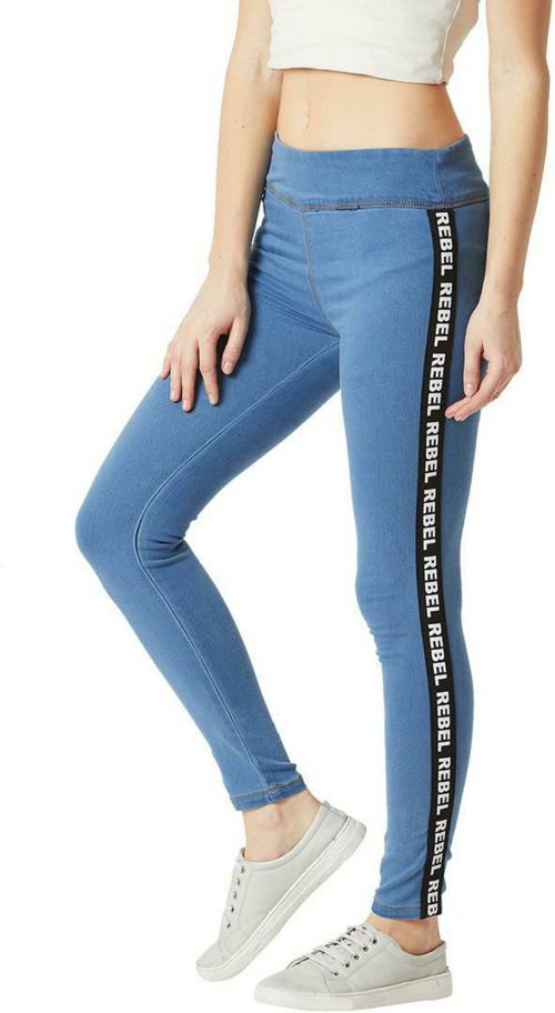 Buy Miss Chase Women Light Blue Solid Single Jeggings Online at Best ...