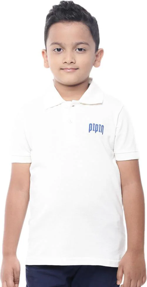Buy Pipin Boys White Typography Pure Cotton T Shirt (3-4 Years) Online ...
