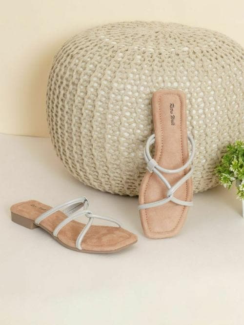 Buy RetroWalk Grey stylist Flat Sandals for Women Online at Best Prices ...