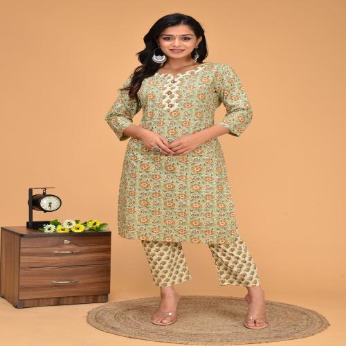 Buy MRS. PYARI Women Trendy Jaipuri Printed and V Neck with Buttons ...