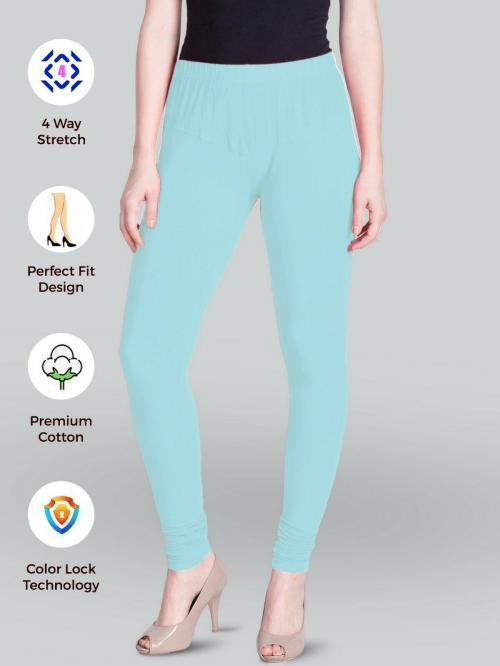 Buy LYRA Women's Sky Blue Solid Churidar Leggings(Light Blue) Online at ...