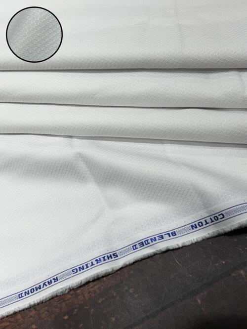 Buy Raymond Self Design Cotton Blended White Shirt Fabric in Box ...
