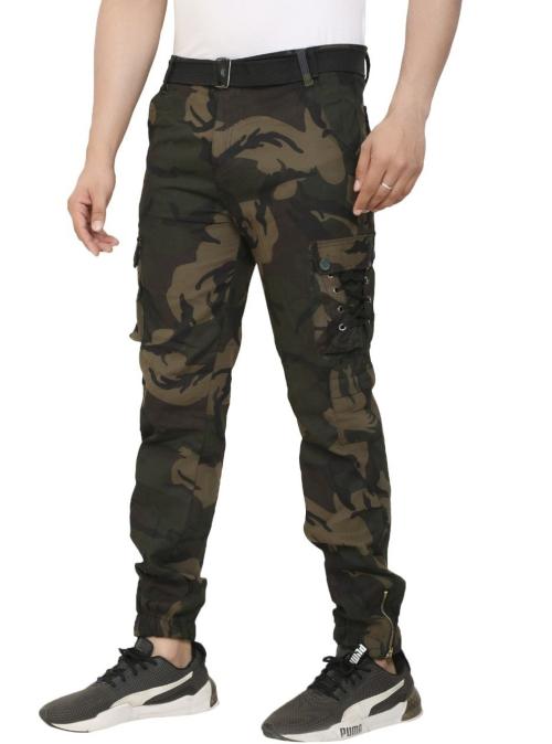 Buy SSoShHub Men's Cotton Army print Regular Fit Cargo Pants Online at ...