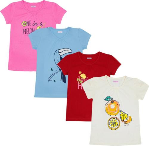 Buy Luke and Lilly pack of 4 Girls Half Sleeve Tshirt Online at Best ...