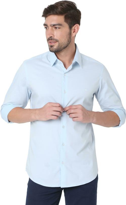 Buy Mufti Pastel Blue Stretch Slim Fit Casual Shirt Online at Best ...