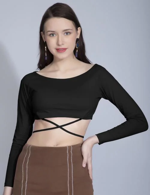 Buy AD2CART A4278 Womens Wide Boat Drop Shoulder Neck Full sleeve crop top Online at Best Prices ...