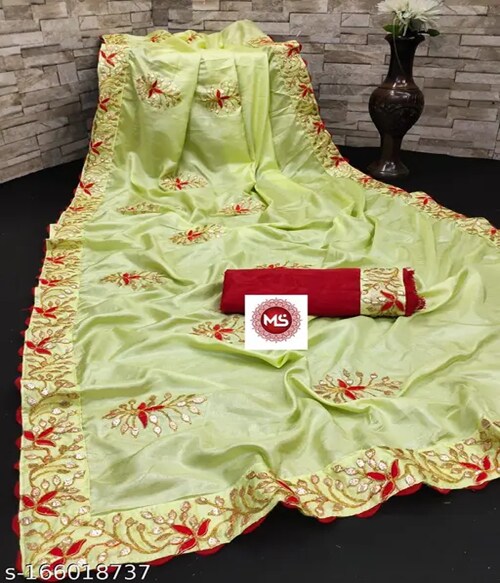 Buy Fashion Jaade Saree With Blouse Piece-21-Size-Free Size-Colour-Lime ...