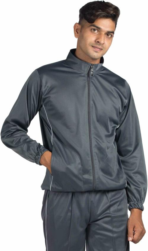 Buy Estro Men Silver Solid Polyester Sports Jacket Online at Best ...