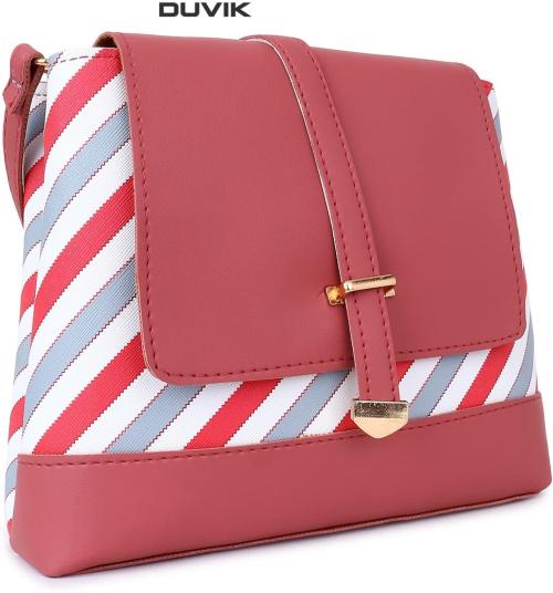 Buy DUVIK Red Sling Bag Cross Body solid Sling Bag for women & girl ...
