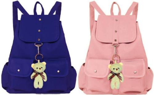 Buy TARSHI Blue and Pink Genuine Leather Pocket Attach Teddy Travel ...