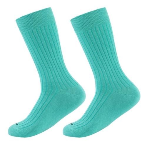 Buy MOZEY Turquise Blue Solid Cotton Formal Socks - Free size Online at ...