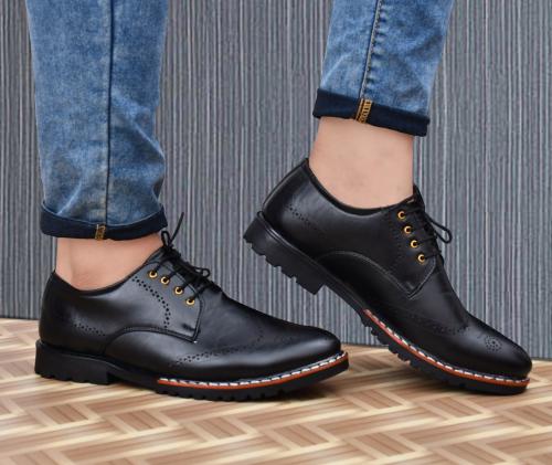 Buy WoYak Synthetic Leather Lace up Partywear/Formal Brogue Shoes for ...