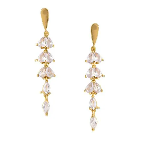 Buy Kairangi by Yellow Chimes Gold Metal Crystal Studded Elegant Long ...