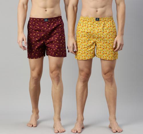 Buy Joven Men Printed Boxer Pack of 2 Shorts Online at Best Prices in ...