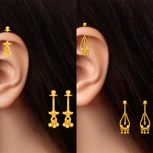 Buy arch fashion Traditional Gold Platted Bugdi Earring Pack Of 2Pair CMB1815,1933 Online at ...