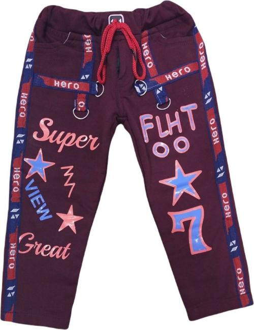 Buy FASHION GRAB Boys Maroon Printed Lycra Blend Jeans Online at Best ...