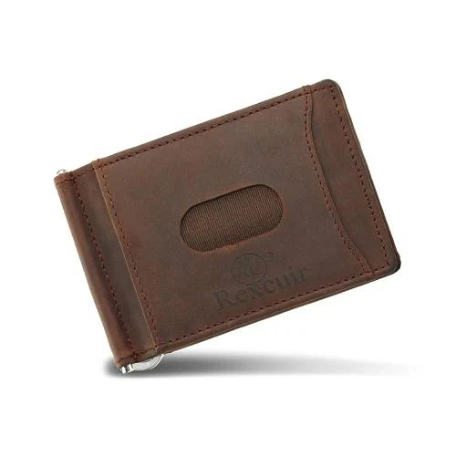 Buy RC Rexcuir RFID Blocking Money Clip Leather Wallet for Men ...