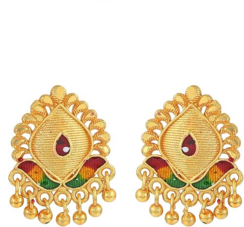 Buy ADMIER Gold Plated Brass Pan Leaf Design raswara work Meenakari ...