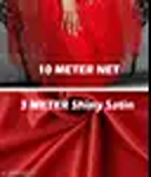 Buy FOOTPAID 10Meter Net Fabric + 03 Meter Shiny Satin Fabric-15-Size-Free Size-Colour-Red ...