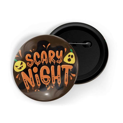 Buy Dhcrafts Brown Metal Scary Night Printed Pin Badge, 5.8 Cm Online ...
