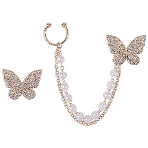 Buy Fashion Frill Adorable Butterfly Ear Cuff Crawler AD Gold Plated ...