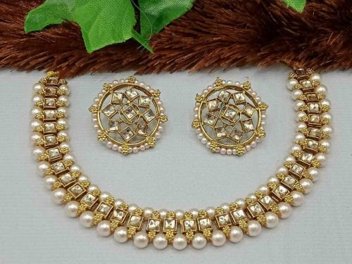 Buy SFJ Gold Plated Alloy Earring and Necklace Set (Gold) Online at ...