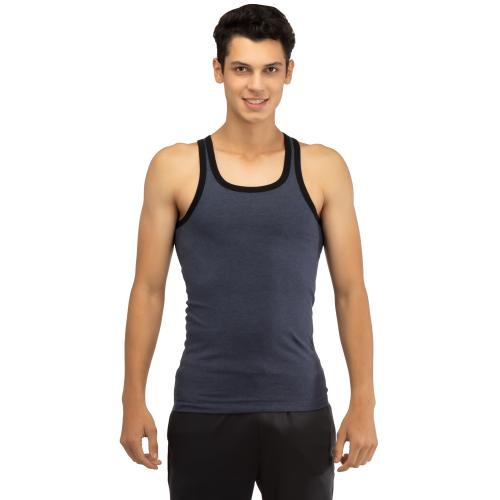 Buy Chromozome Men N-marl Solid Cotton Blend Single Vest Online at Best ...