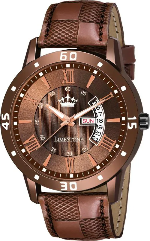 Buy LIMESTONE Analog Brown Dial Brown Strap Watch For Men (LS2879 ...