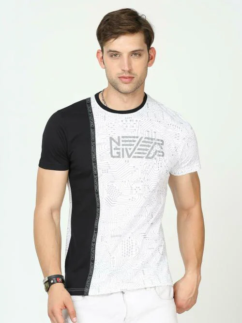 Buy Classic Polo Printed Men Round Neck White T-Shirt Online at Best ...