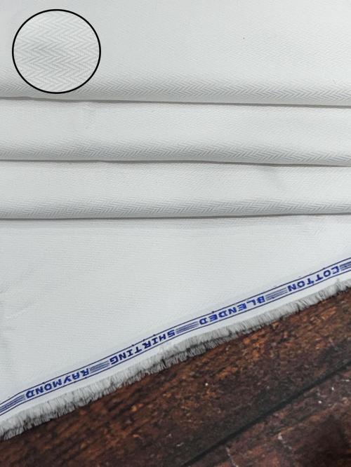 Buy Raymond Self Design Cotton Blended White Shirt Fabric in Box ...