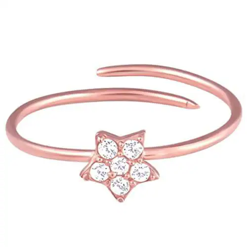 Buy Giva Sterling Silver Adjustable Rose Gold Star Constellation Ring Online at Best Prices in ...
