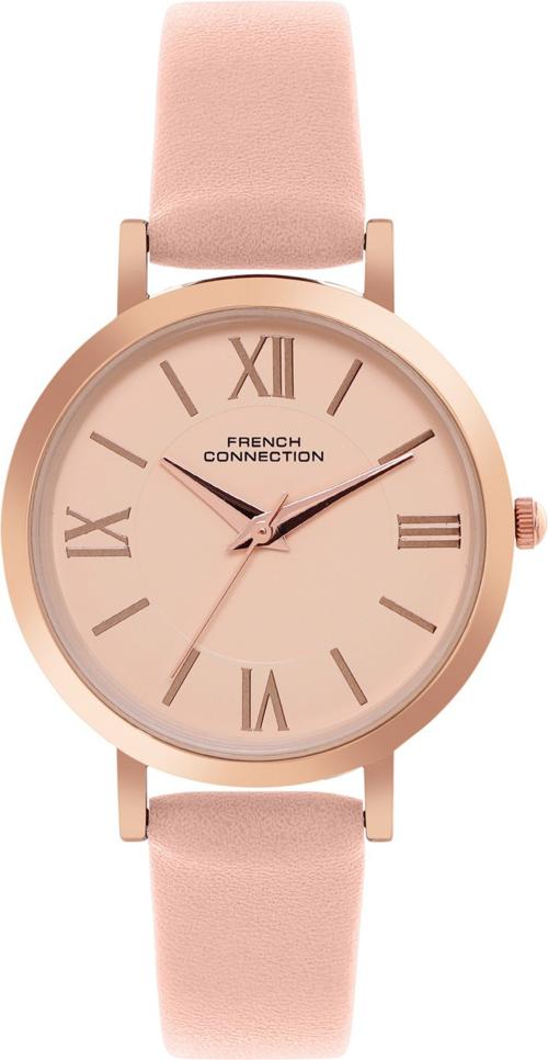 Buy French Connection Analog Rose Gold Dial Peach Strap Watch For Women ...