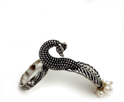 Buy Yash Jewels Emporium Silver-Plated Brass Adjustable Classic Ring ...